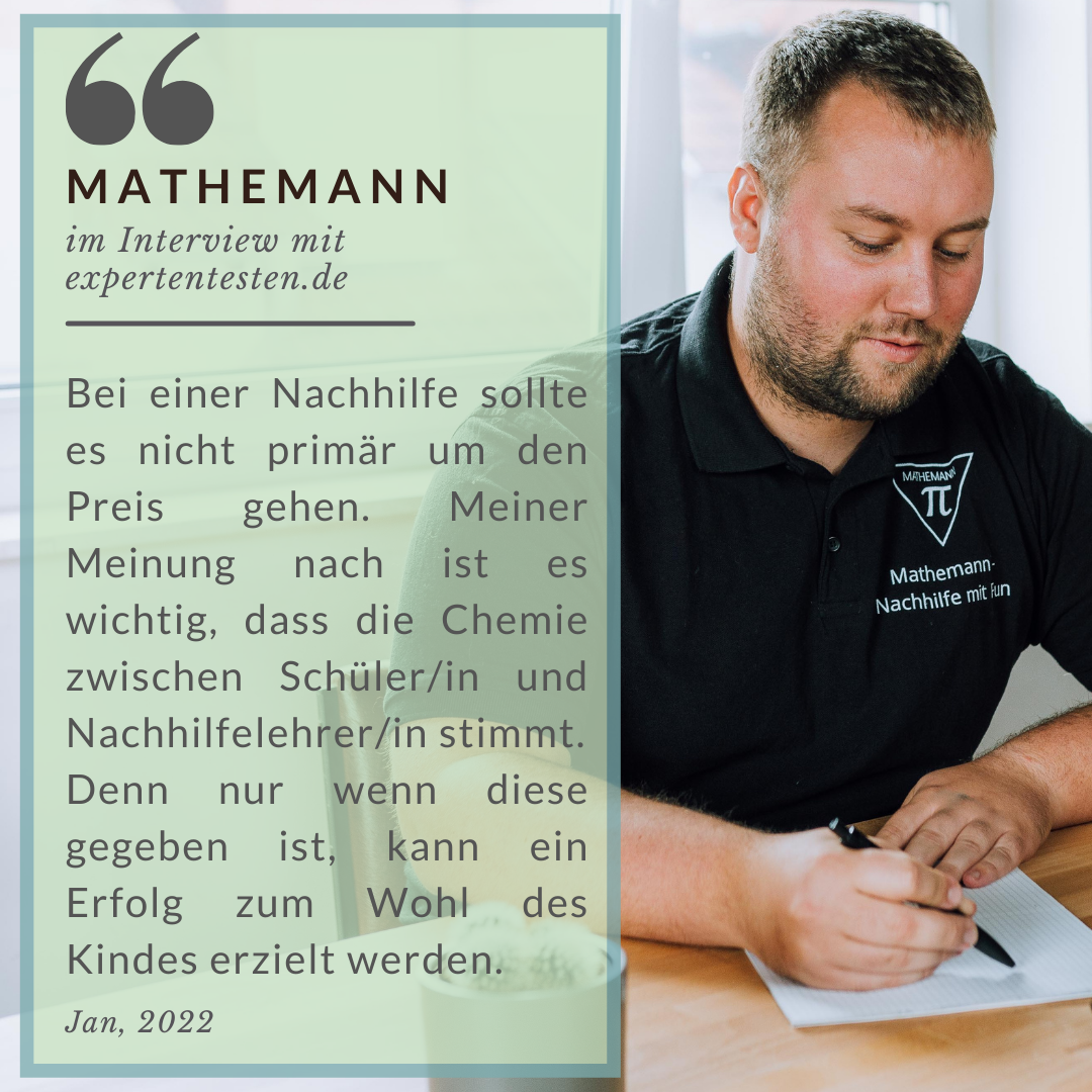 Mathemann - Nachhilfe mit Fun - Interview mit expertentesten.de